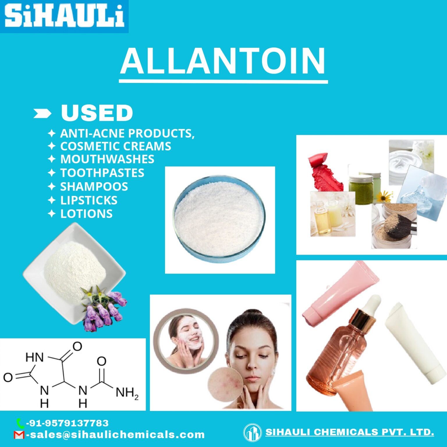 Allantoin Manufacturers In India - Sihauli Chemicals Private Limited
